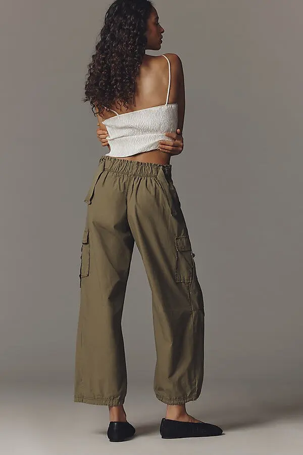 Anthropologie Utility Parachute Pants - Dark Green