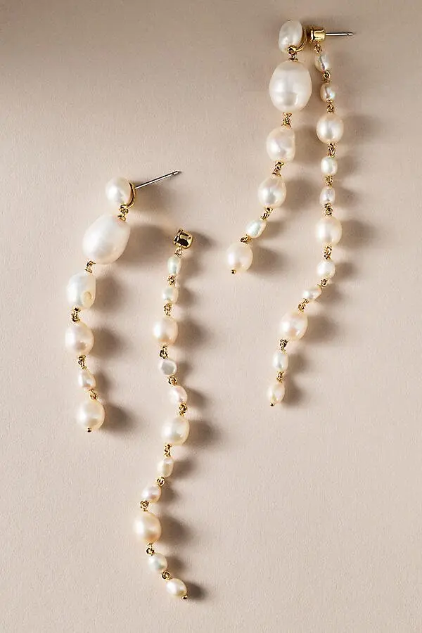 Nadri London Freshwater Pearl Drop Earrings - White