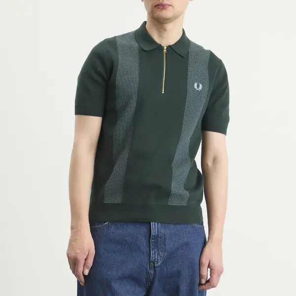 Fred Perry Panel Knitted Polo Shirt