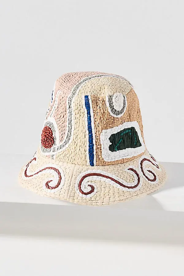 ALEMAIS Velora Raffia Bucket Hat - Multi