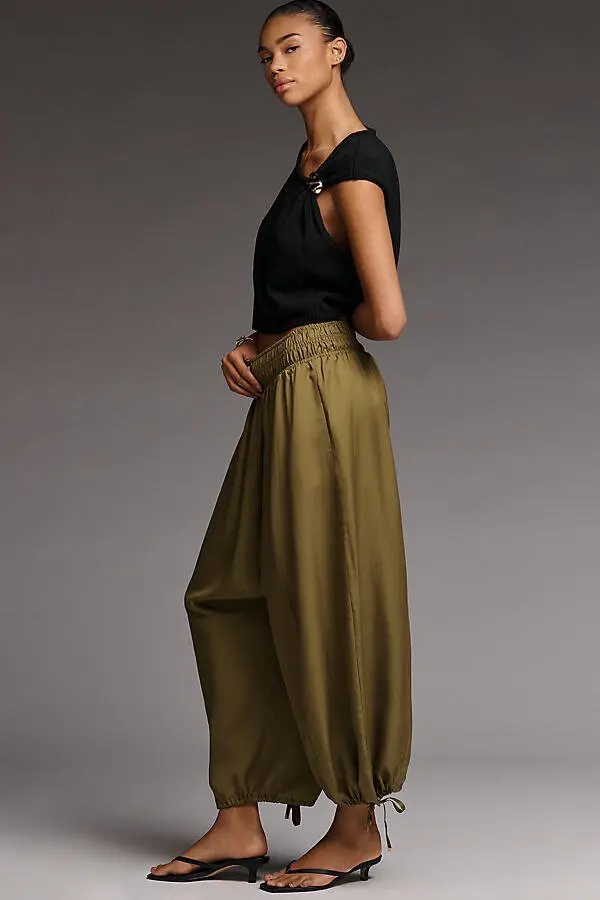 Anthropologie Draped Harem Pants - Avocado