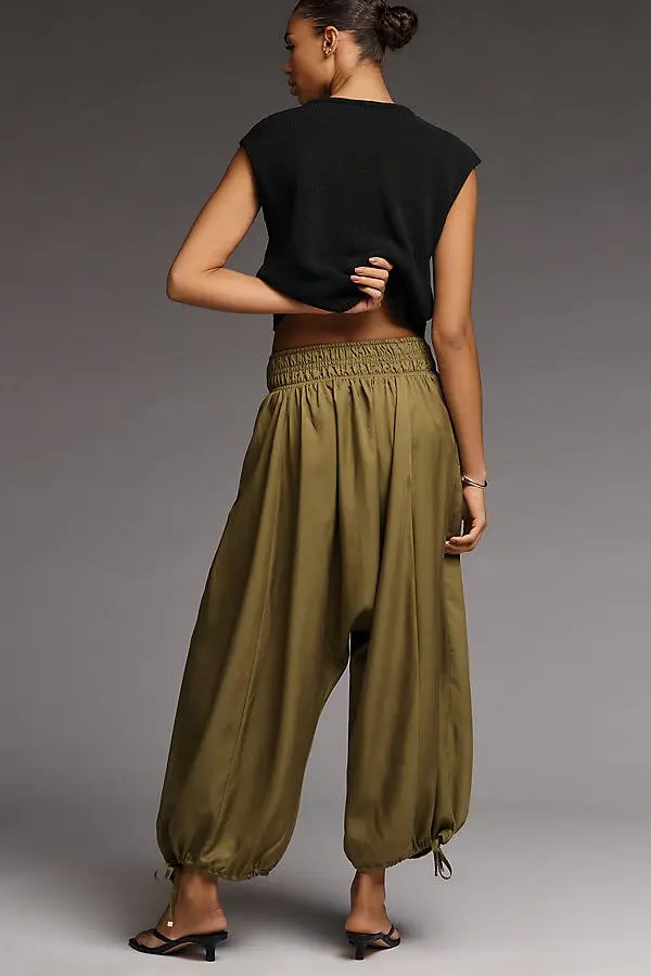 Anthropologie Draped Harem Pants - Avocado