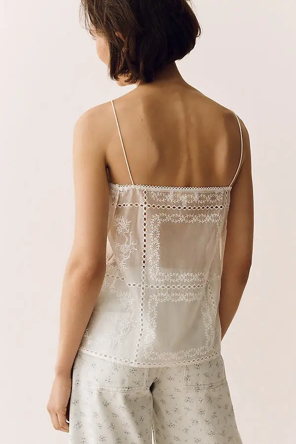 LAYERED Sheer Eyelet Shirt Top