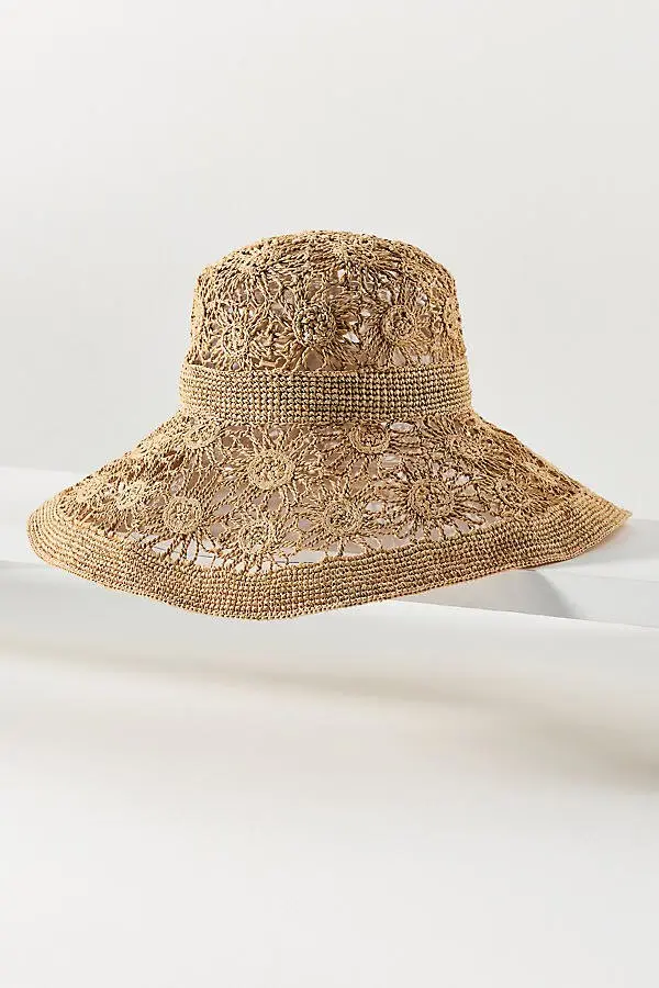 San Diego Hat Open Floral Bucket Hat - Natural