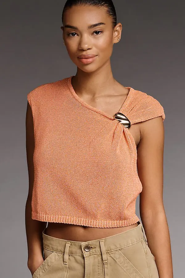 Anthropologie Asymmetric Hardware Tank Top - Rust