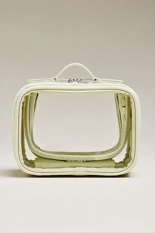 CALPAK Small Clear Cosmetics Case - Light Green
