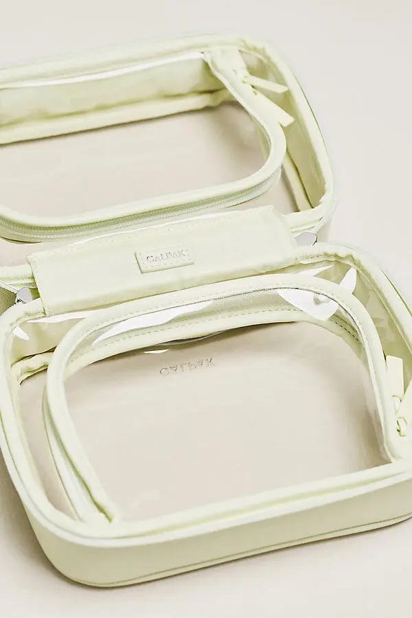 CALPAK Small Clear Cosmetics Case - Light Green