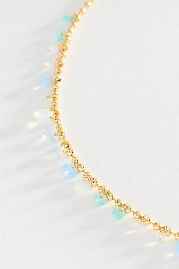 Anthropologie Delicate Crystal Droplet Necklace