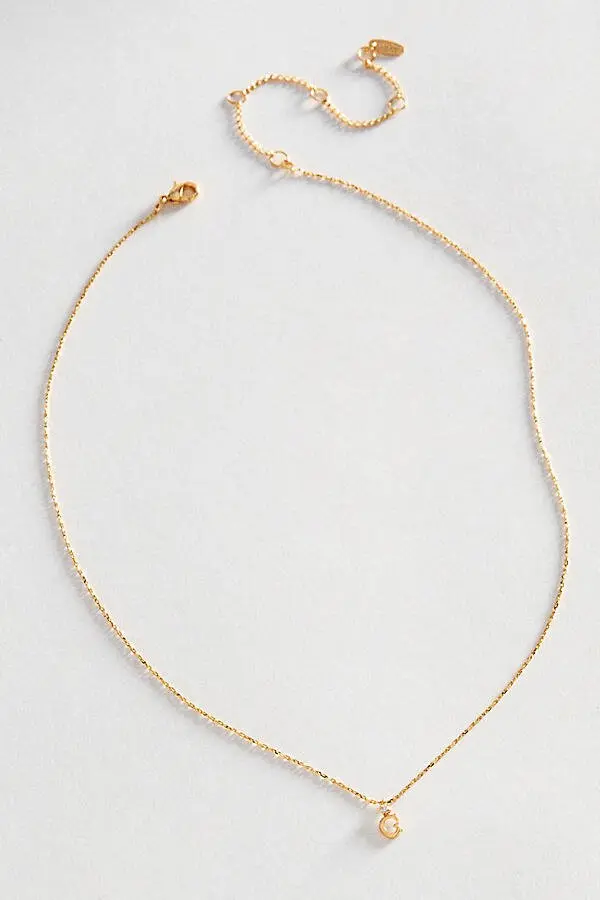 Anthropologie Crystal Monogram Pendant Necklace - G