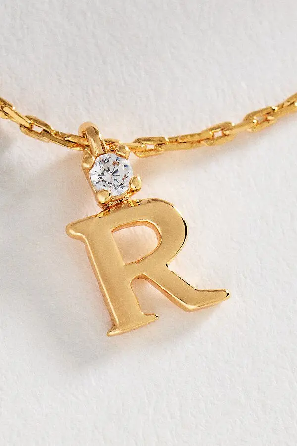 Anthropologie Crystal Monogram Pendant Necklace - R