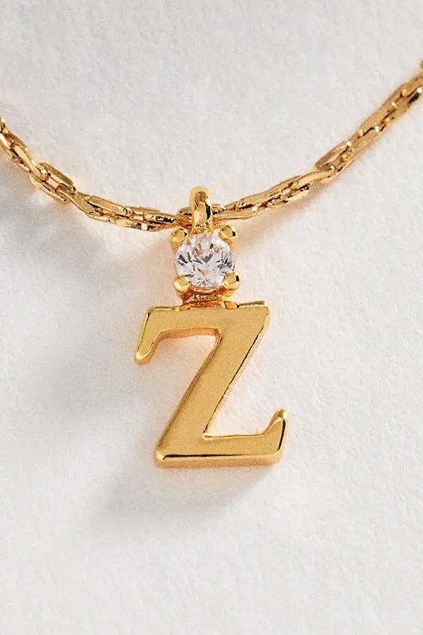 Anthropologie Crystal Monogram Pendant Necklace - Z