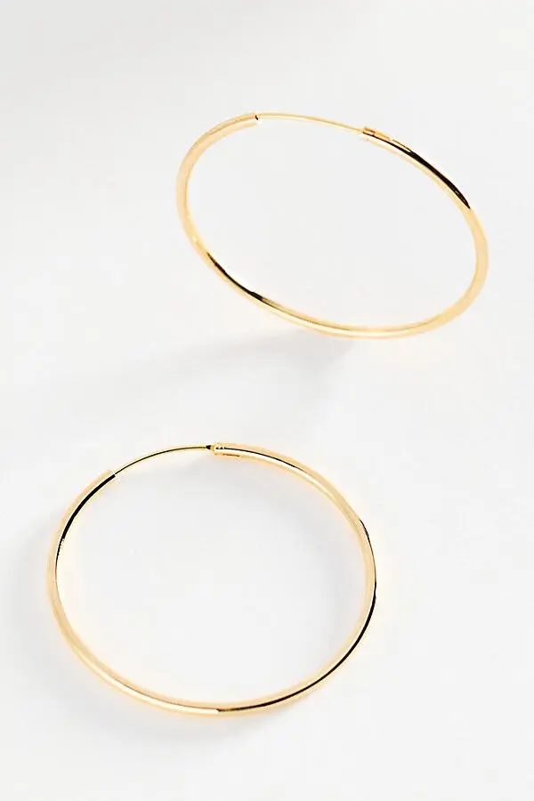 Anthropologie Delicate Grand Hoop Earrings - Gold