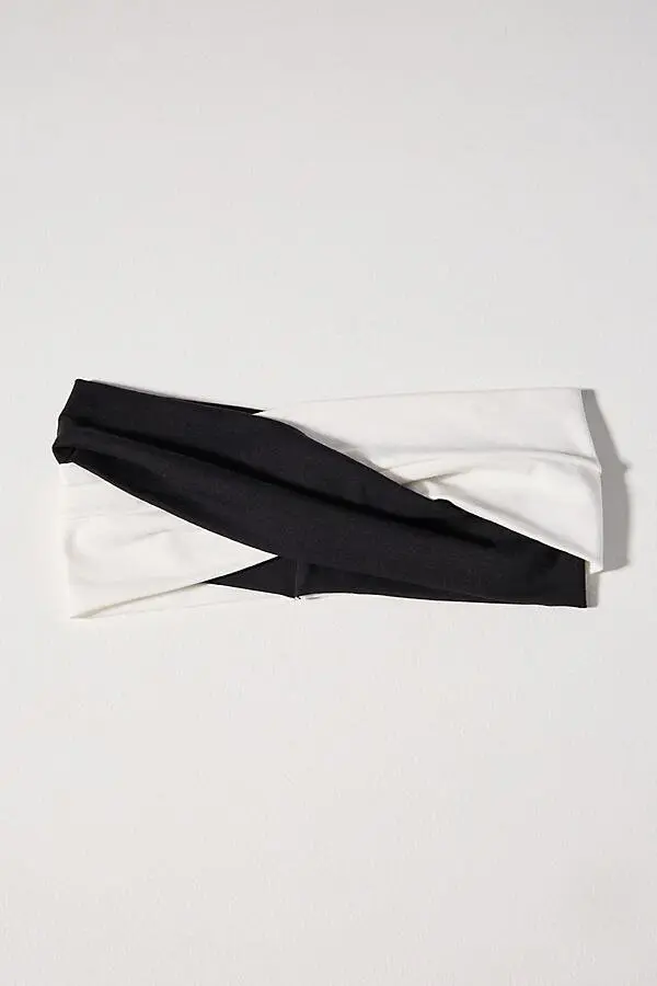 Anthropologie Cross Front Contrast Headband - Black & White