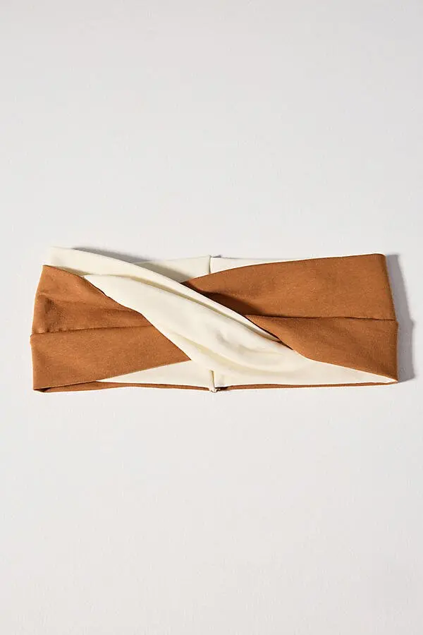 Anthropologie Cross Front Contrast Headband - Brown  Cream