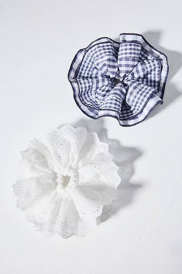 Maeve Set Of 2 Scrunchies - Navy