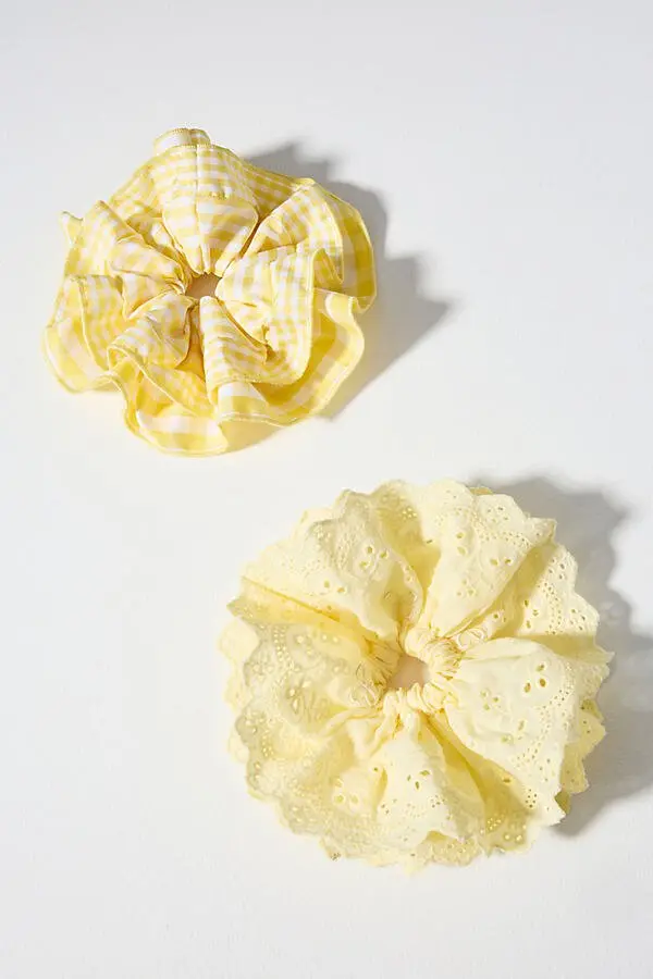Maeve Set Of 2 Scrunchies - Yellow