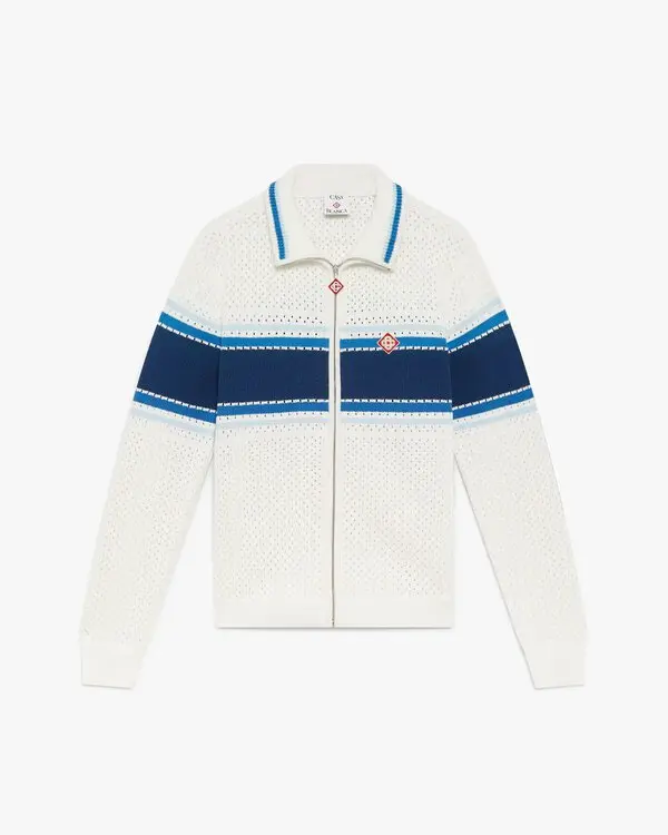 Casablanca Striped Mesh Track Jacket - Blue