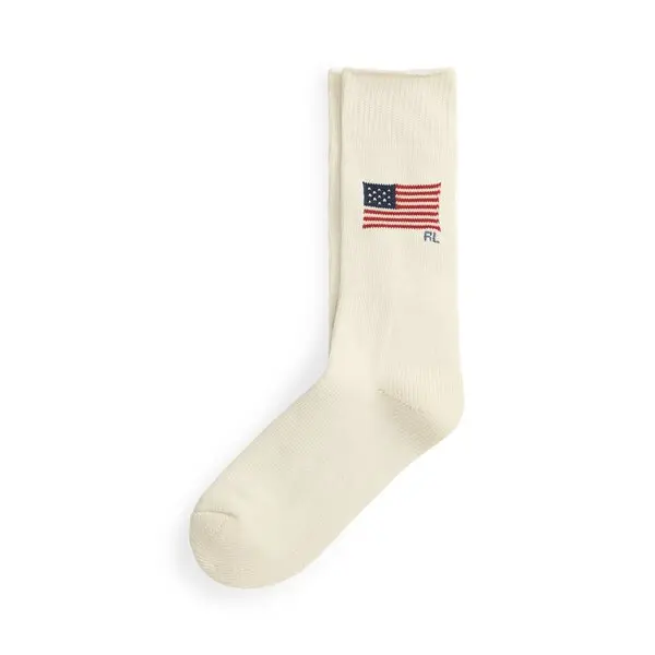 Ralph Lauren Flag Cotton-blend Crew Socks