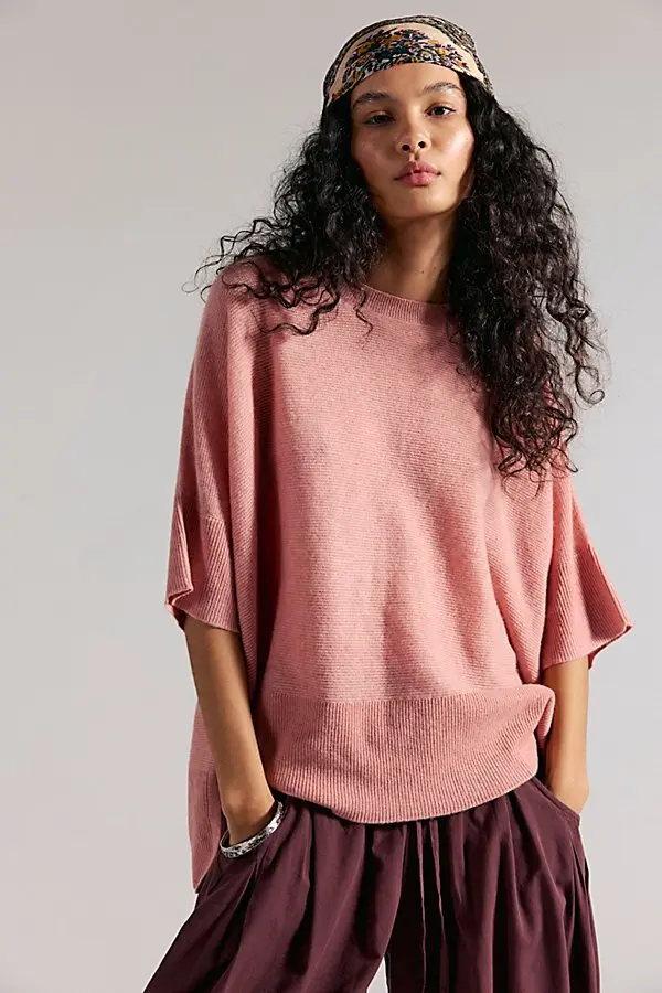 Free People We The Free Ninth Street Cashmere Tee - Coral