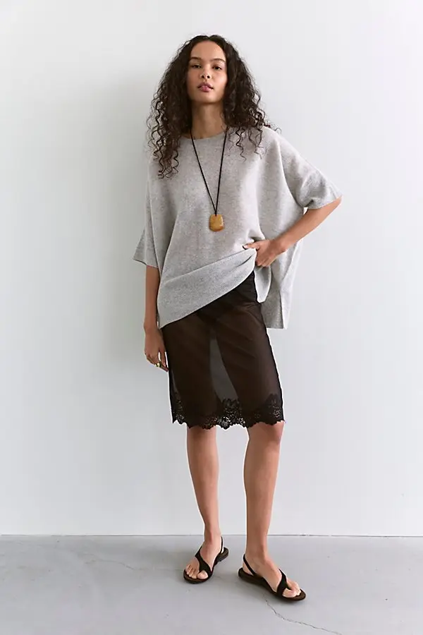 Free People We The Free Ninth Street Cashmere Tee - Frost