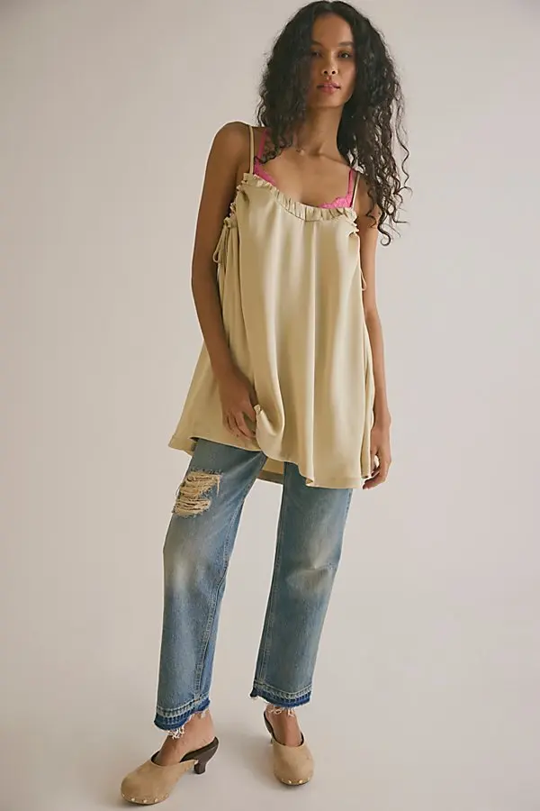 Free People Sundown Mini Slip - Bleached Out