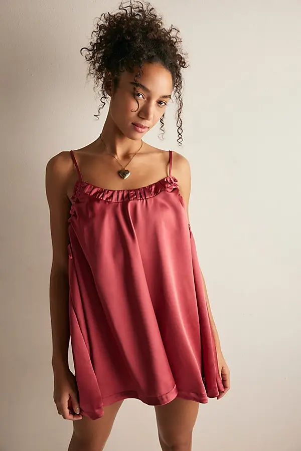 Free People Sundown Mini Slip - Rosy Apple