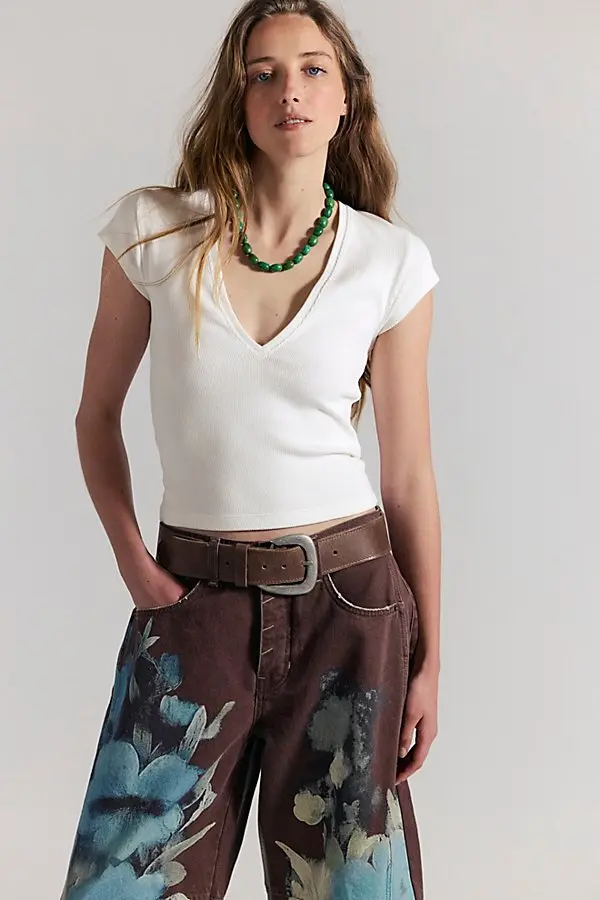 Free People We The Free Posie Tee - Clean Ivory