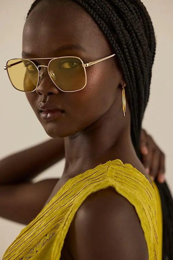 Free People Betty Aviator Sunglasses - Sunshine