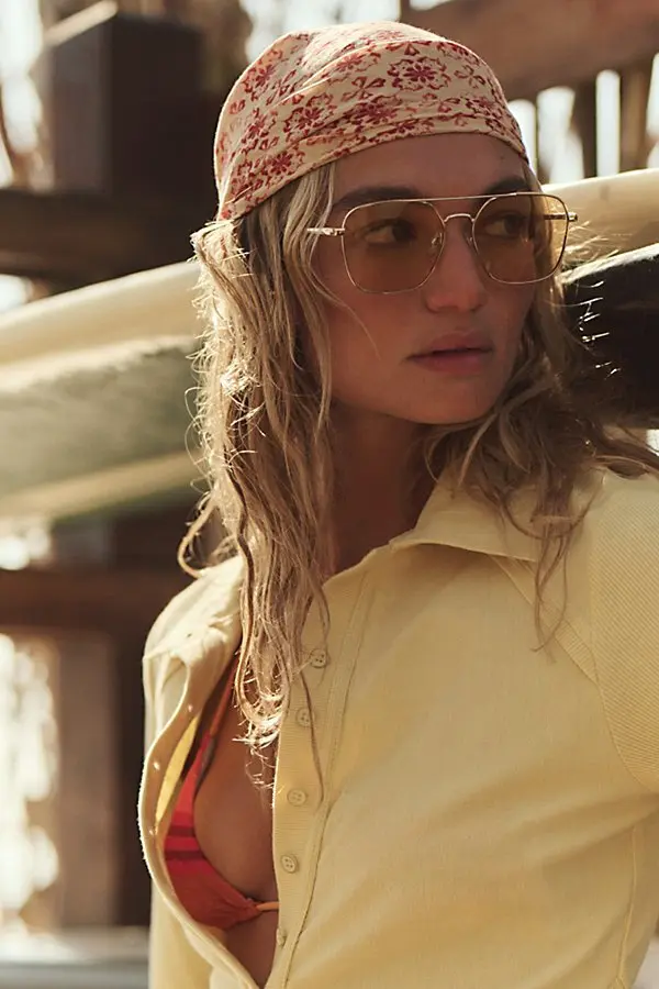 Free People Betty Aviator Sunglasses - Sunshine