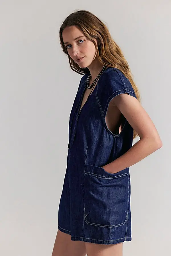 Free People Free Fall Denim Romper