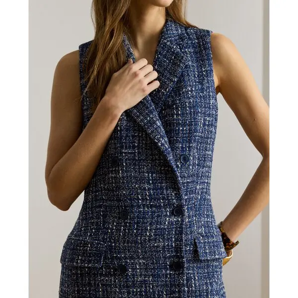 Ralph Lauren Double-breasted Bouclé Sleeveless Dress