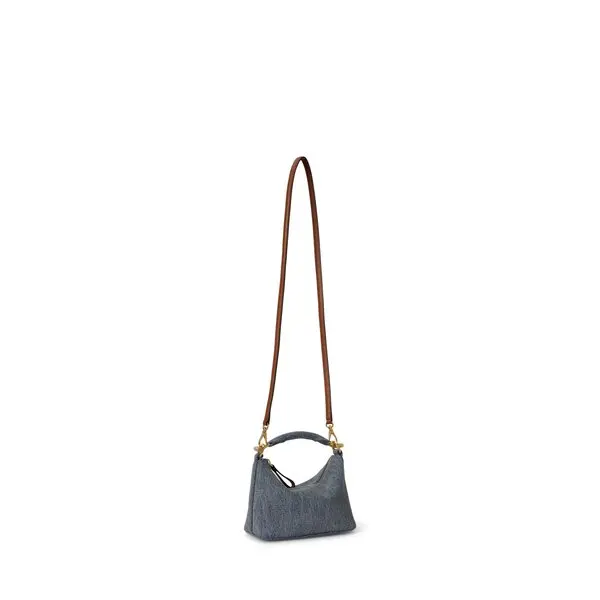 Ralph Lauren Washed Denim Blaike Shoulder Bag - Blue/lauren Tan