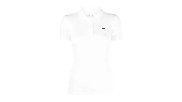 Lacoste Slim Fit Ribbed Polo Shirt - Flour White