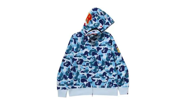 A BATHING APE Abc Camo 2nd Shark Full Zip Hoodie - Blue