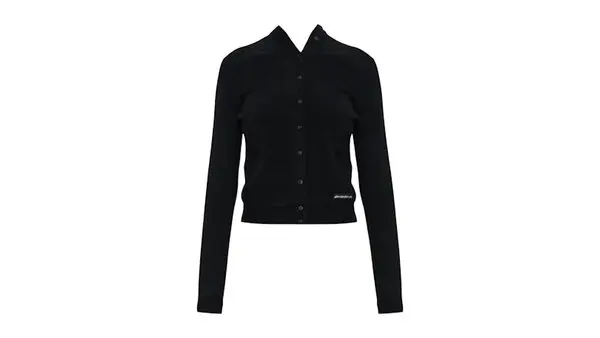 Alexander Wang Knit Button-up Cardigan With Logo - Black