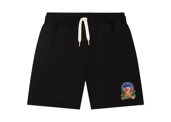 Casablanca L'arche Du Desert Embroidered Sweatshorts - Black