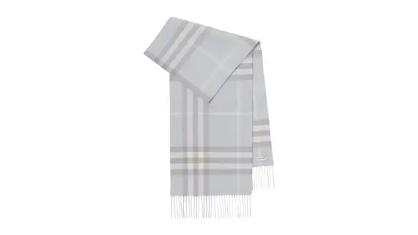 Burberry Mu Giant Chk Scarf - Mist Blue