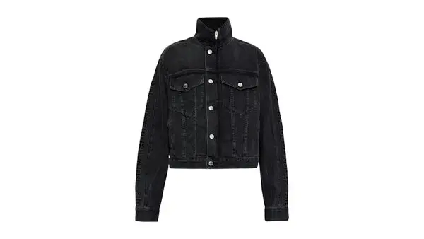 Alexander Wang Embossed Logo Denim Track Jacket - Aged Grey
