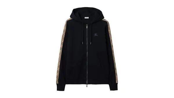 Burberry Scott Check Trim Zip Hoodie