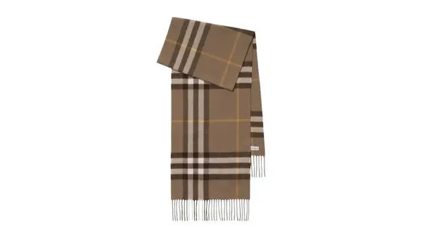 Burberry Mu Giant Chk Scarf - Vole Brown