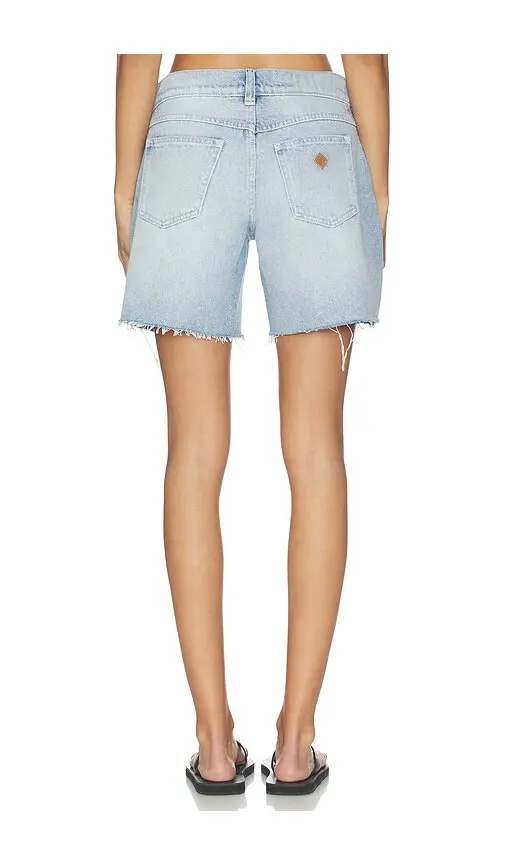 Abrand Denim Relaxed Fit Denim Shorts With Frayed Hem