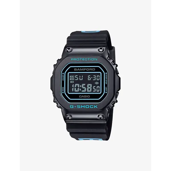 G-Shock Bamford London X Stainless Steel And Resin Quartz Watch 43mm - Black/blue