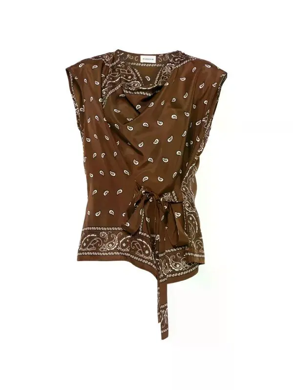 P.a.r.o.s.h Bandana Print Tie Blouse