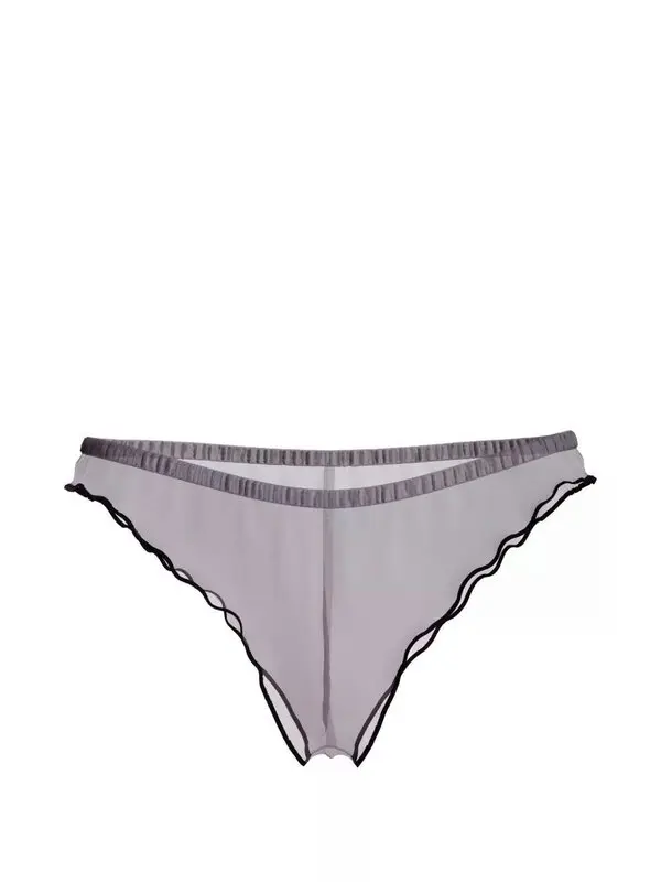 MAISON CLOSE La Parisienne Ruffled Tanga - Grey
