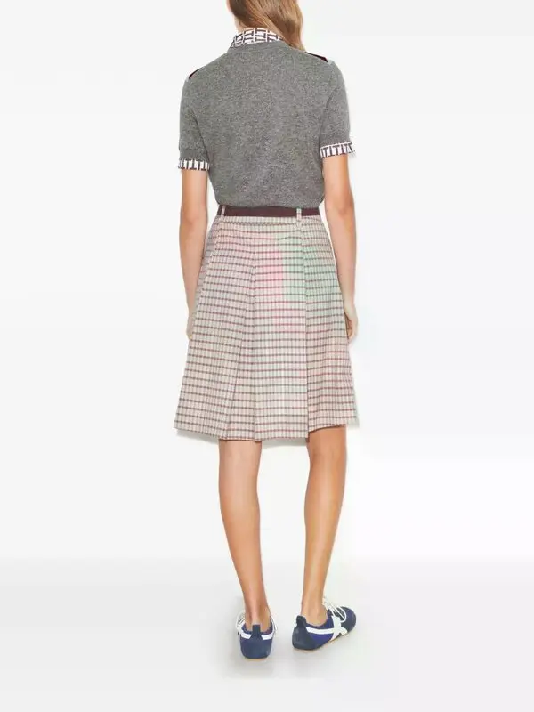 Tory Burch Chevron Wool-cashmere Blend Short Sleeve Top