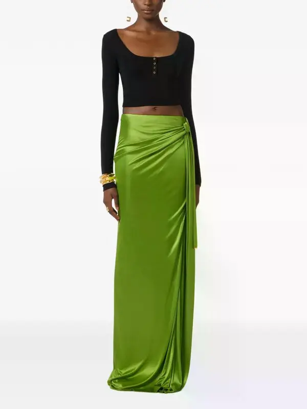 Elisabetta Franchi Draped Maxi Skirt With Side Slit