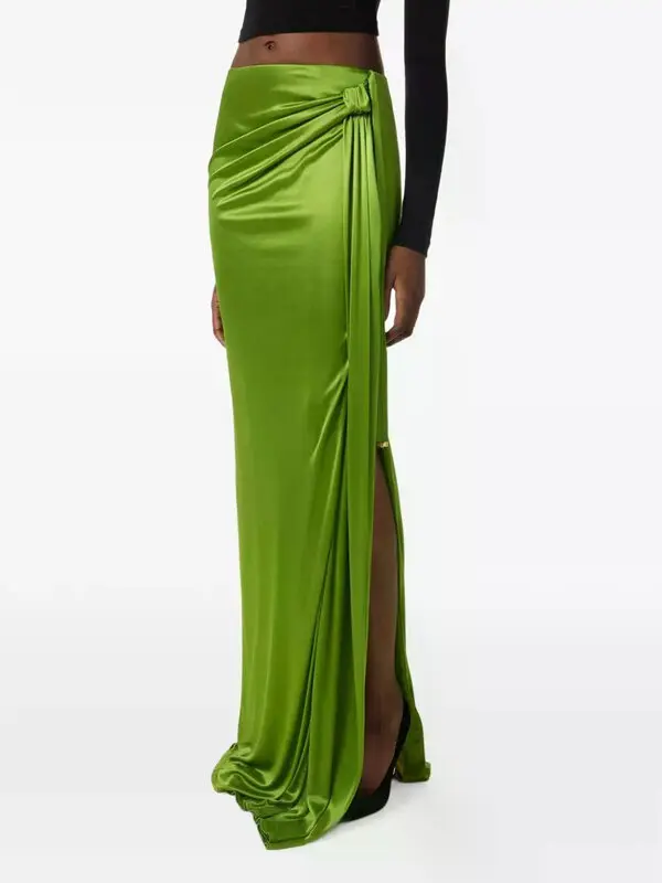 Elisabetta Franchi Draped Maxi Skirt With Side Slit