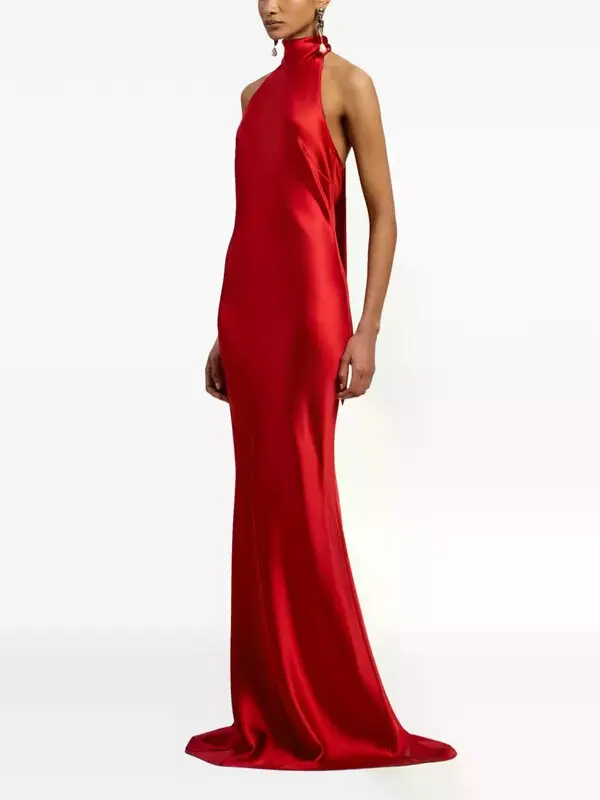 Ralph Lauren Chilton Halter Evening Dress - Red