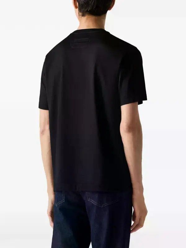 Zegna Piqué Cotton T-shirt - Black