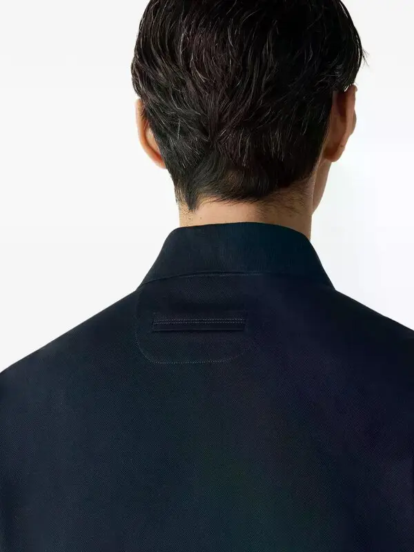 Zegna Button Cotton Polo Shirt - Blue